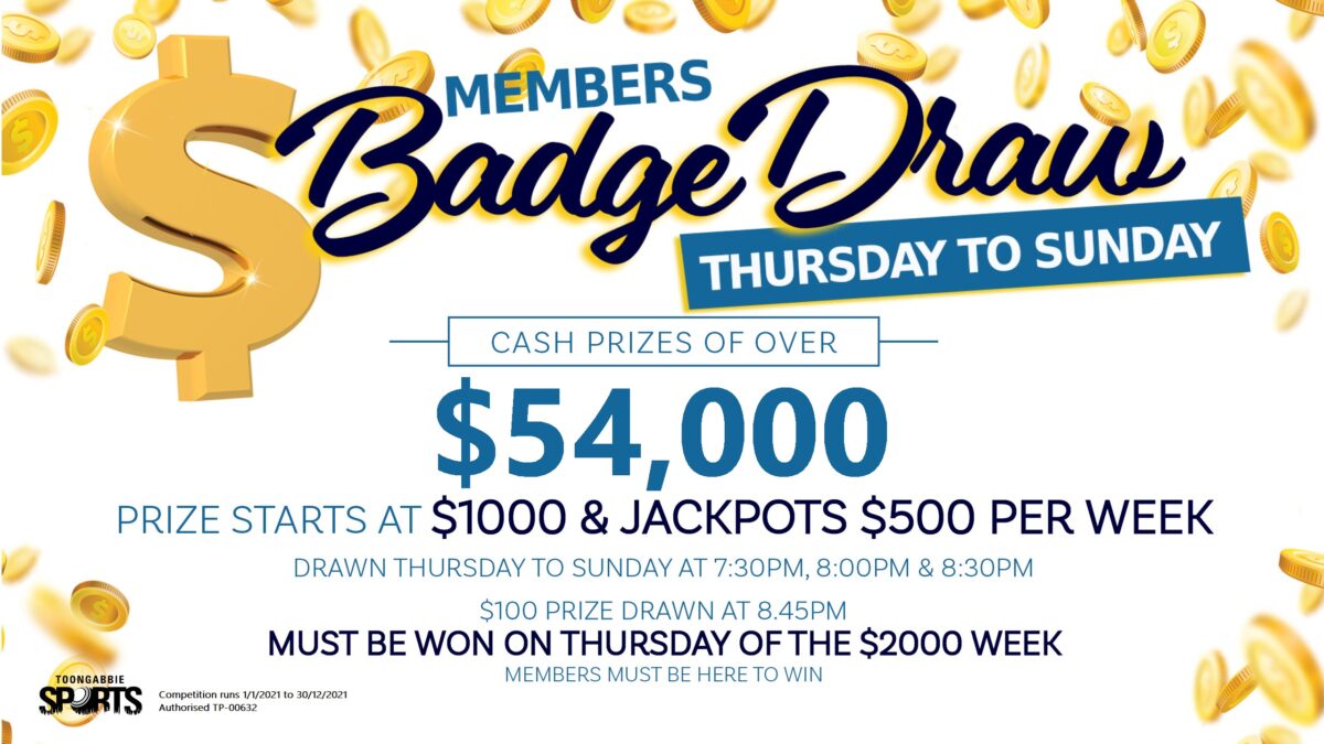 2021 Badge Draw - Toongabbie Sports Club
