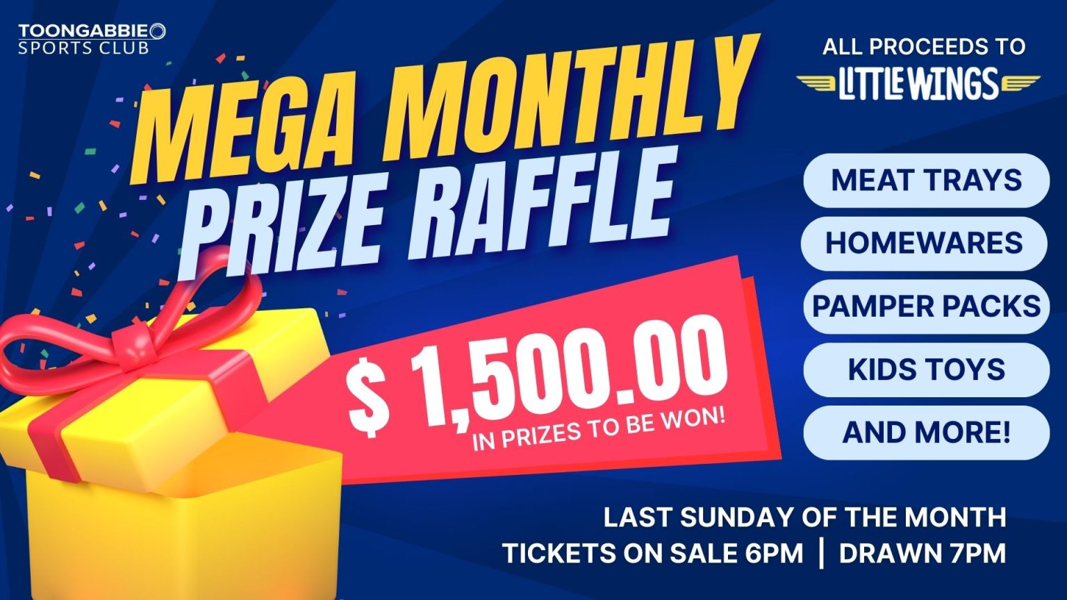 LITTLE WINGS MONTHLY PRIZE RAFFLE - Toongabbie Sports Club