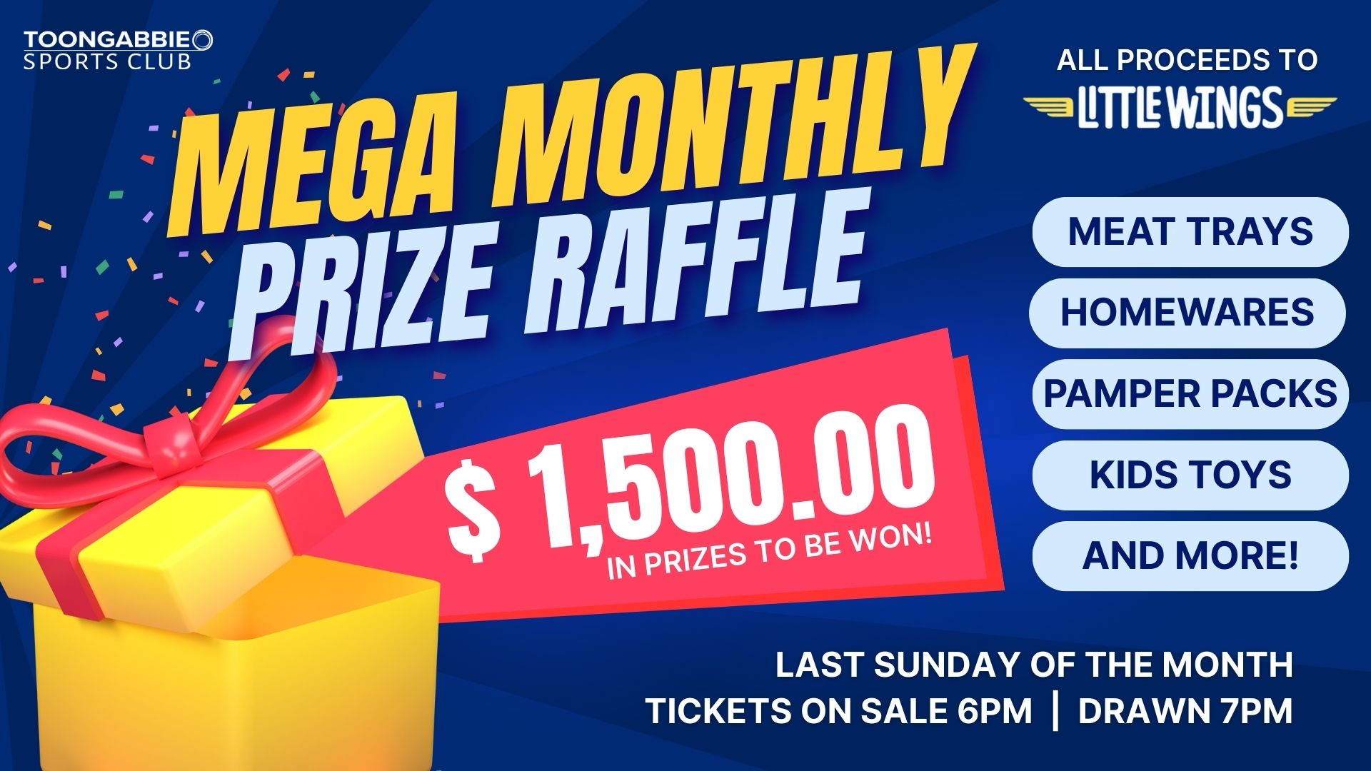 LITTLE WINGS MONTHLY PRIZE RAFFLE - Toongabbie Sports Club